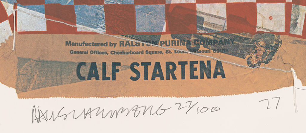 Detail of Robert Rauschenberg's Calf Startena (Chow Bags) showing ...
