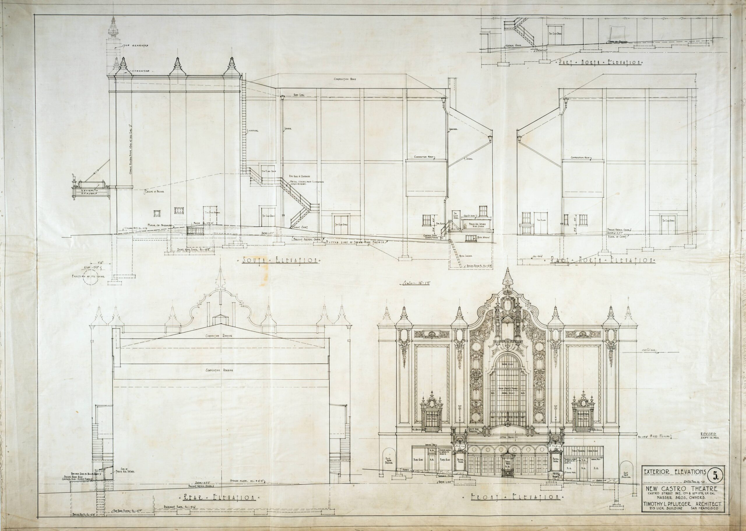 Timothy L. Pflueger, New Castro Theatre, San Francisco, California ...