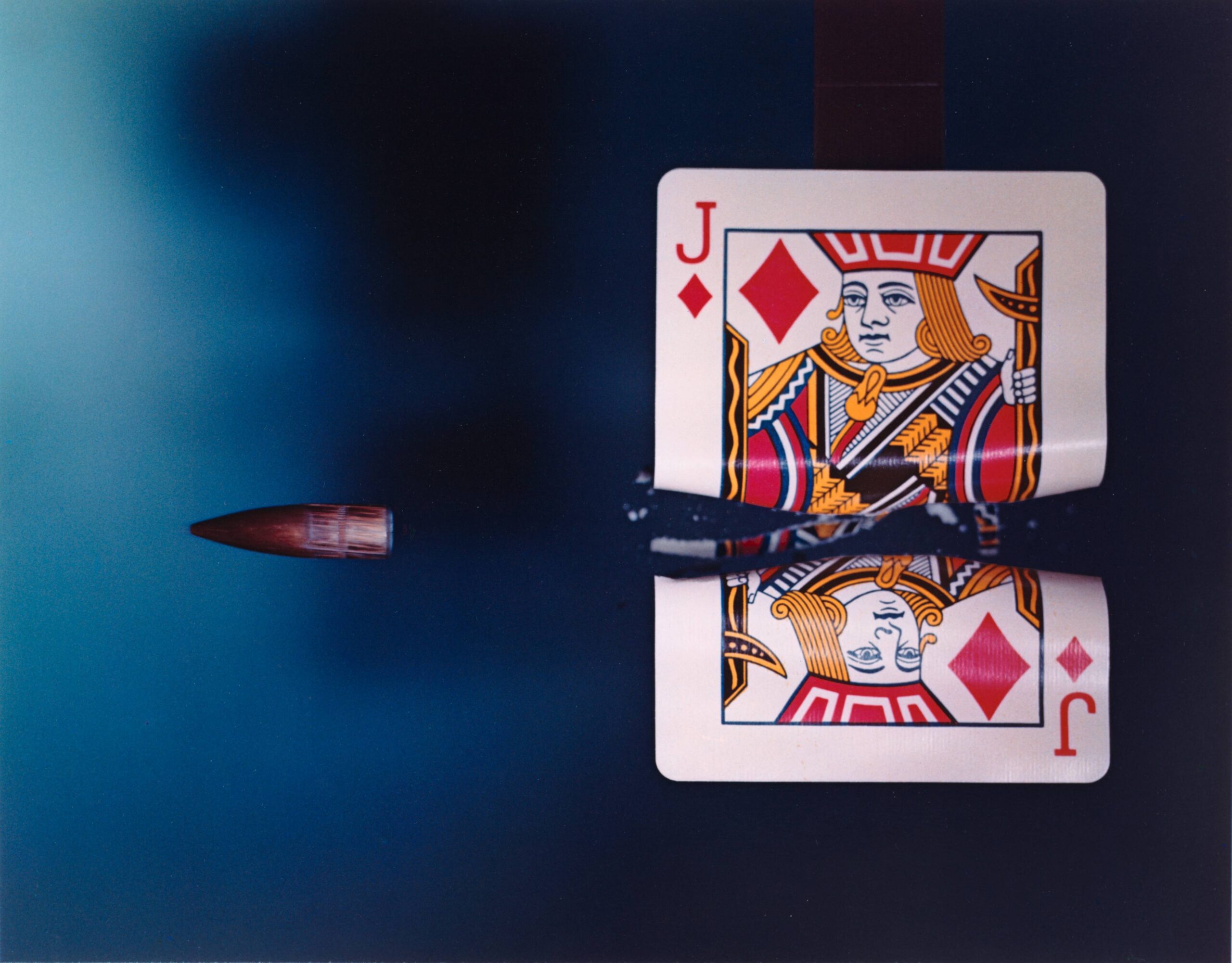 Harold Eugene Edgerton, Cutting the Card Quickly, 1964 · SFMOMA