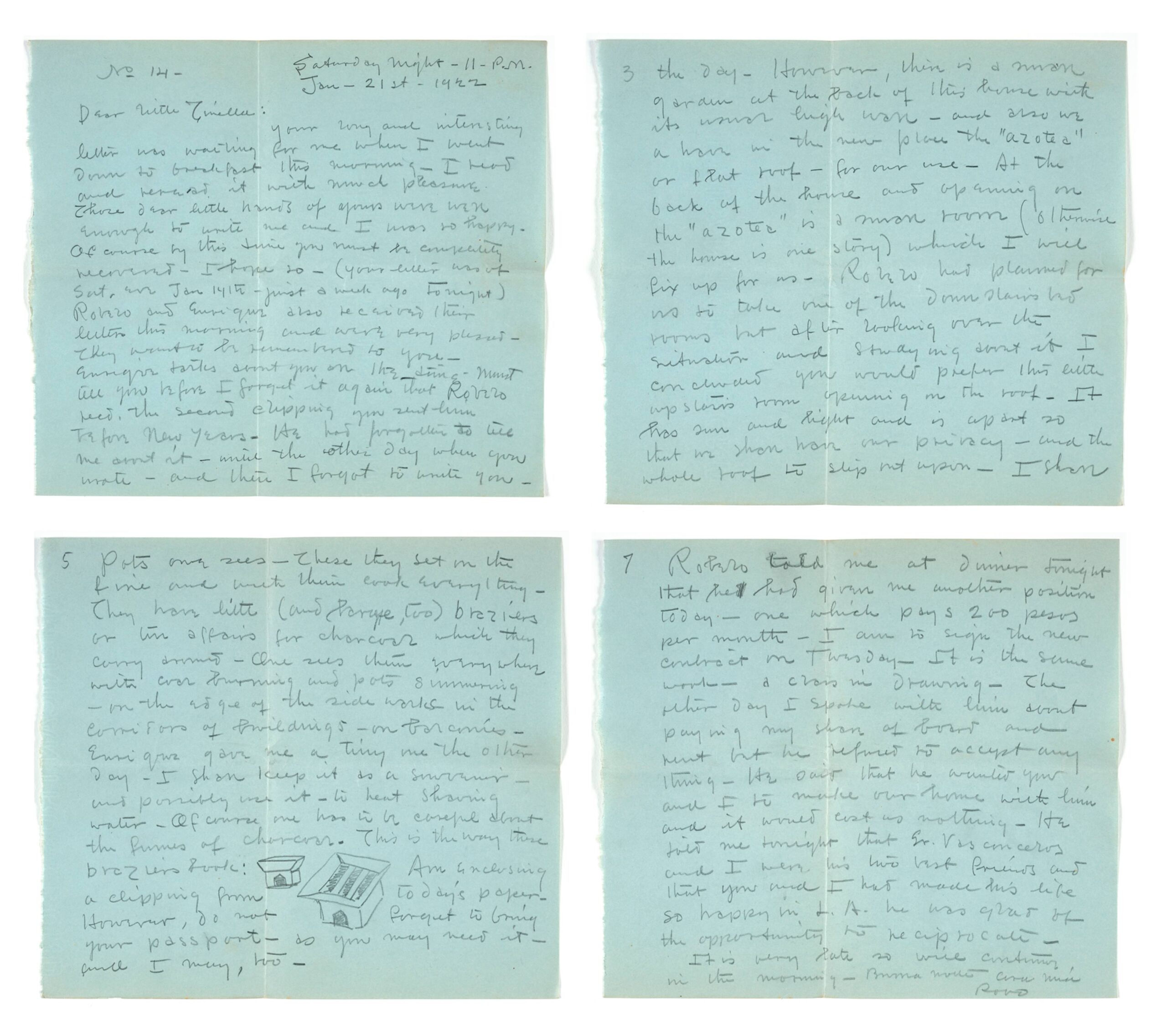 Roubaix de l'Abrie Richey, Letter from Robo Richey to Tina Modotti ...