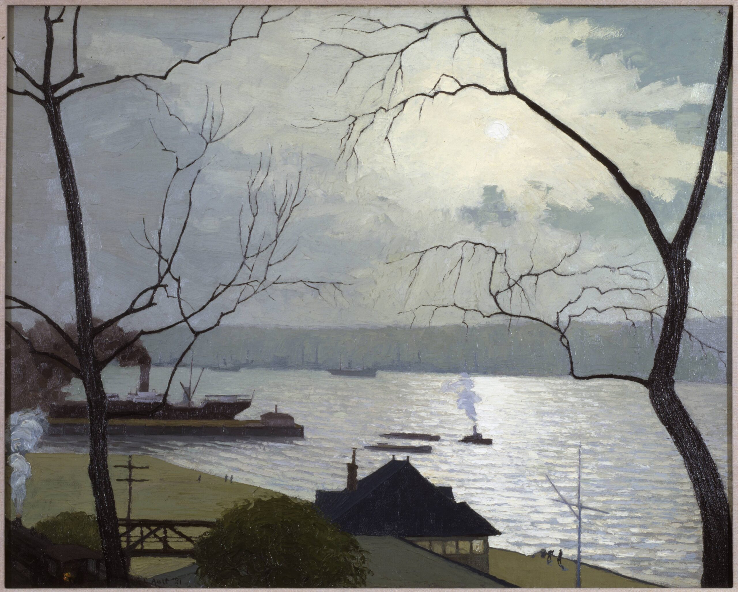 George C. Ault, The Hudson from Riverside Drive, 1920-1921 · SFMOMA