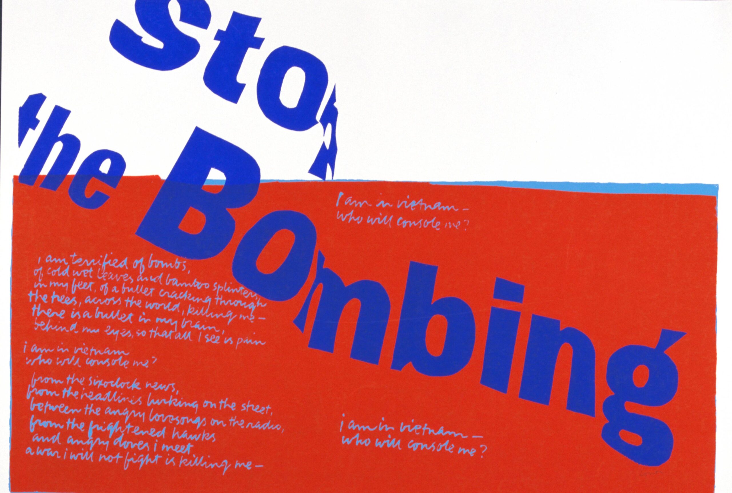 Corita Kent, stop the bombing, 1967 · SFMOMA