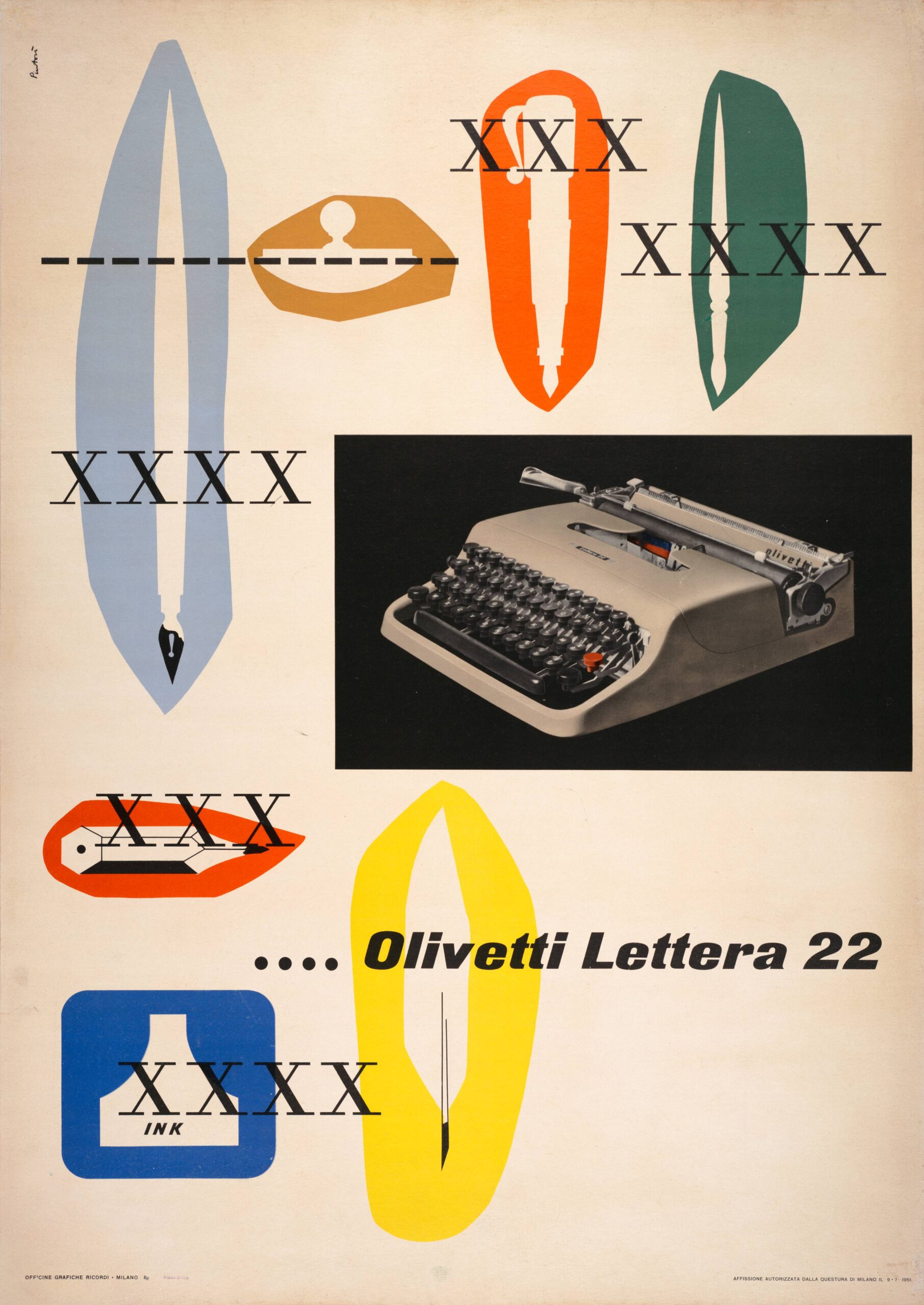 Giovanni Pintori, Olivetti Lettera 22 poster, 1952 · SFMOMA
