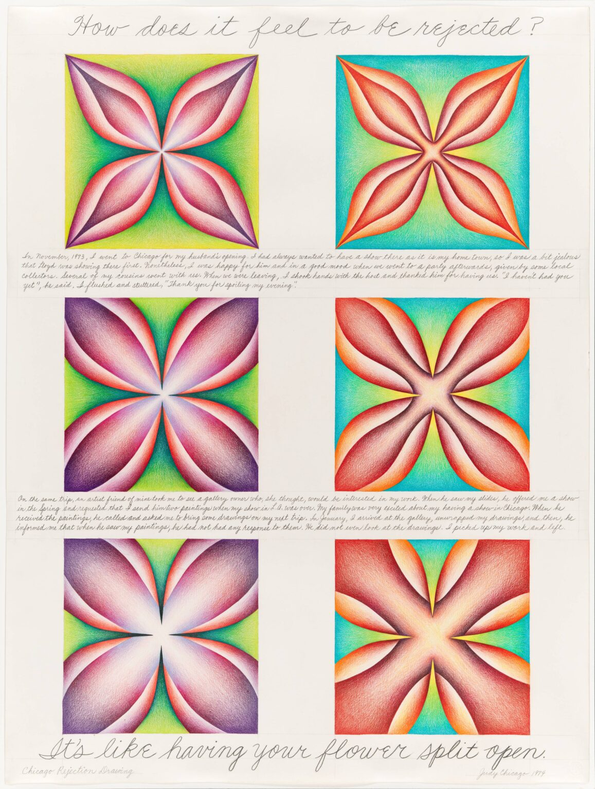 Judy Chicago, Chicago Rejection Drawing, from the Rejection Quintet ...