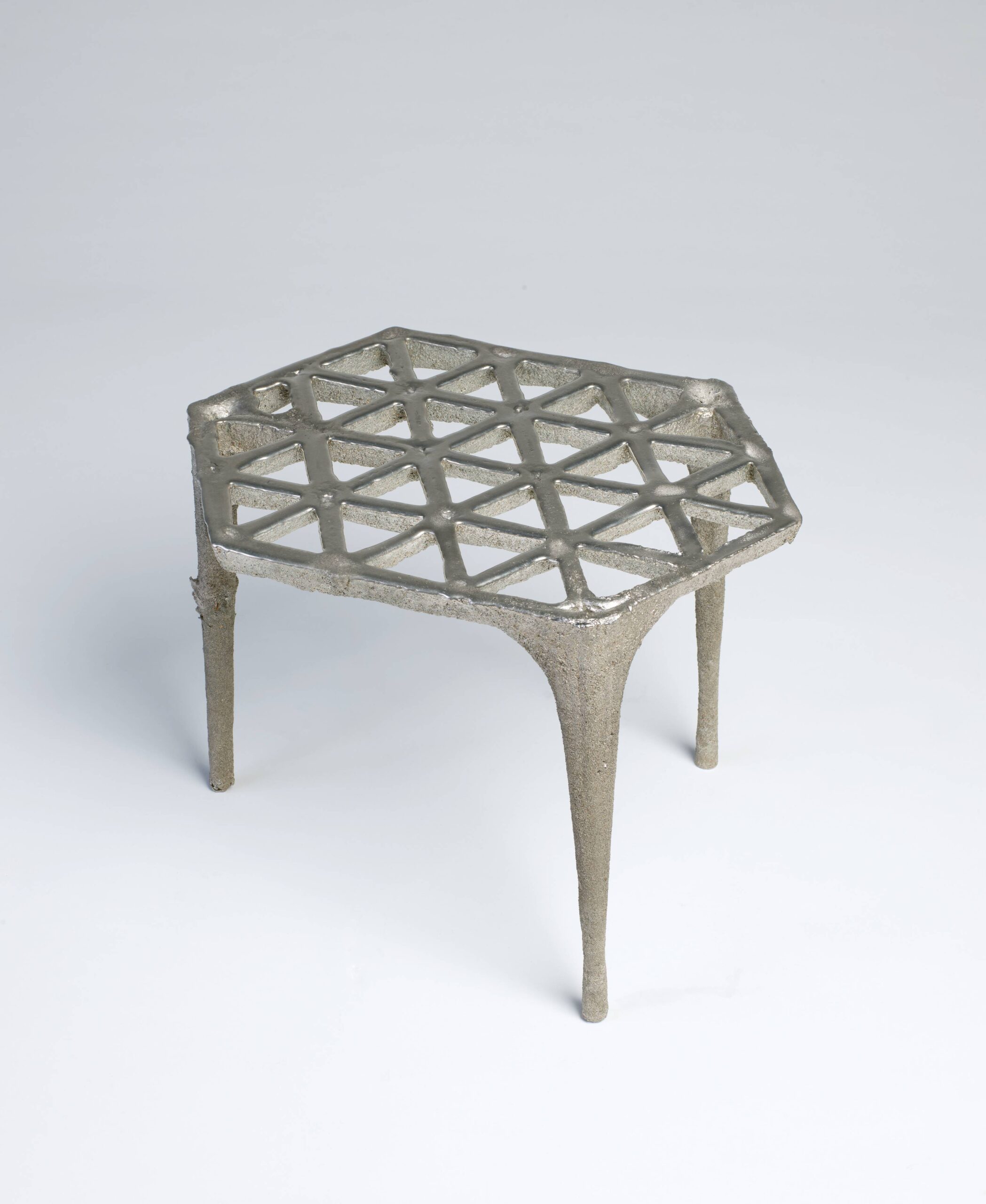 Max Lamb, Pewter Stool, 2014 · SFMOMA