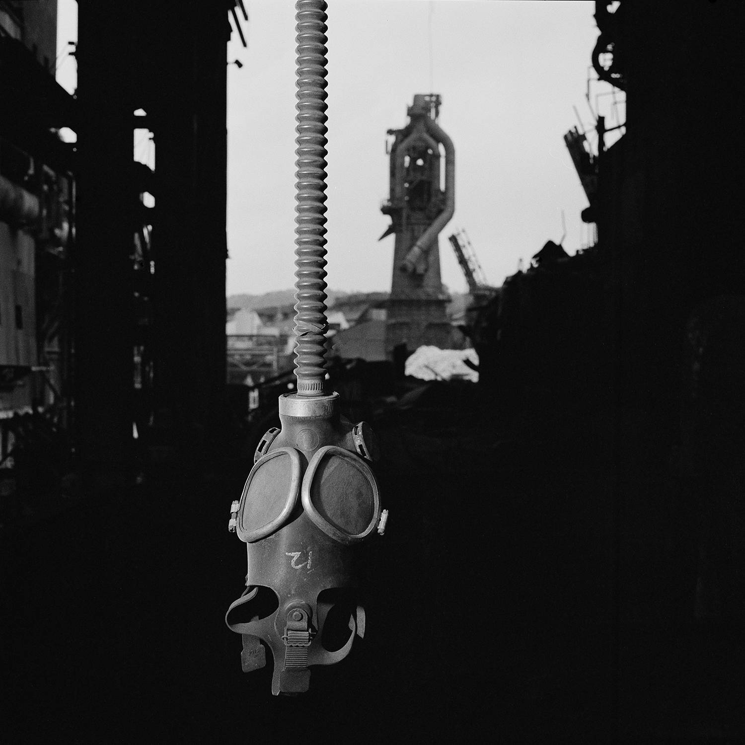 Mark Perrott, Gasmask, from the Eliza Portfolio, 1983 · SFMOMA