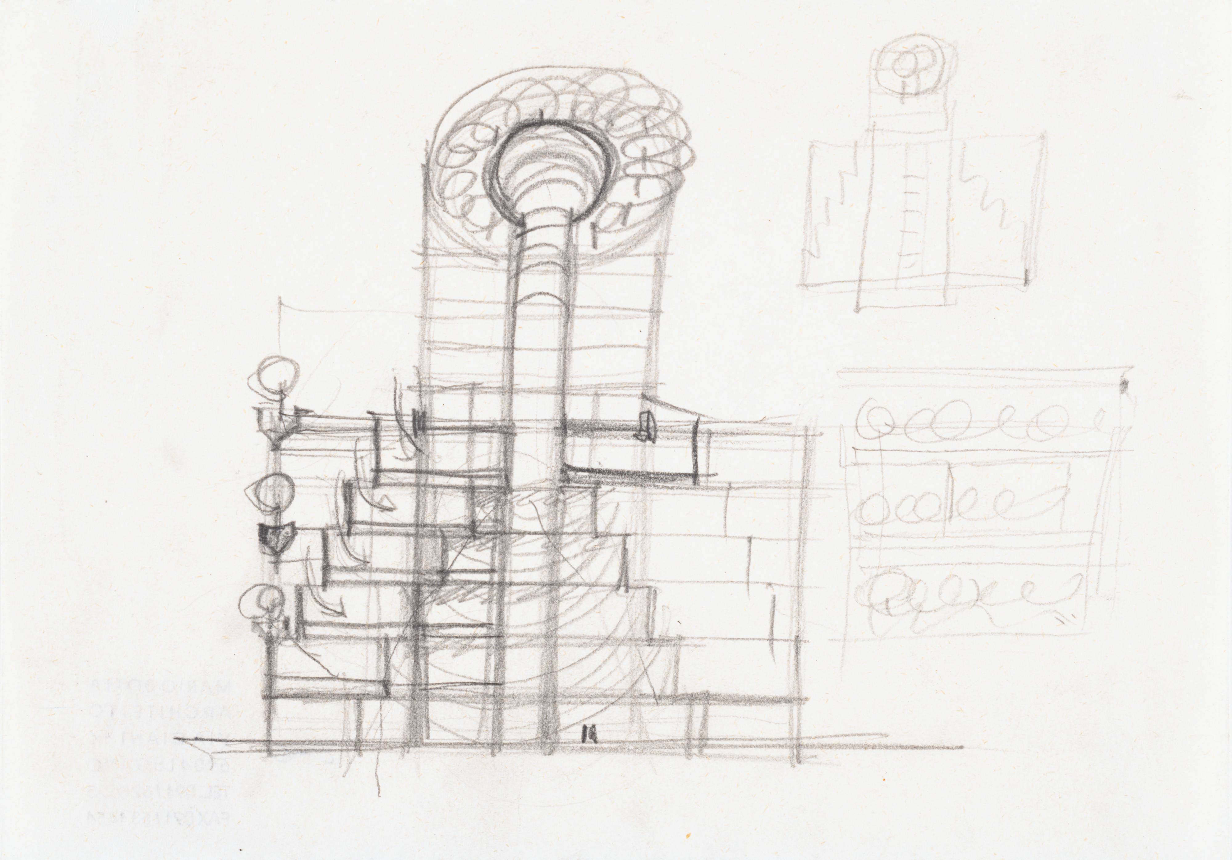 Mario Botta, SFMOMA Section Studies, 1989