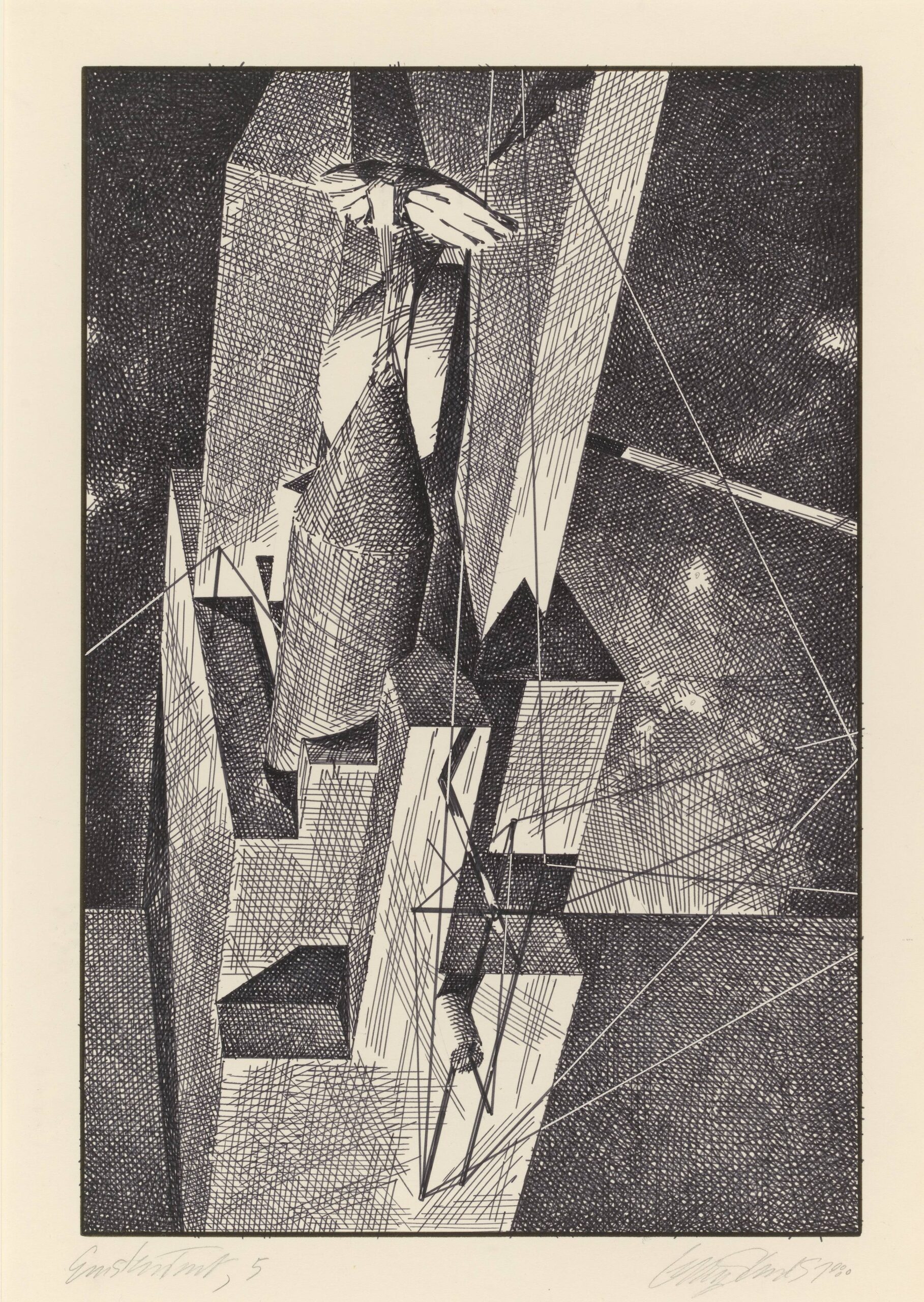 Lebbeus Woods, Drawing for Einstein Tomb, 1980 · SFMOMA