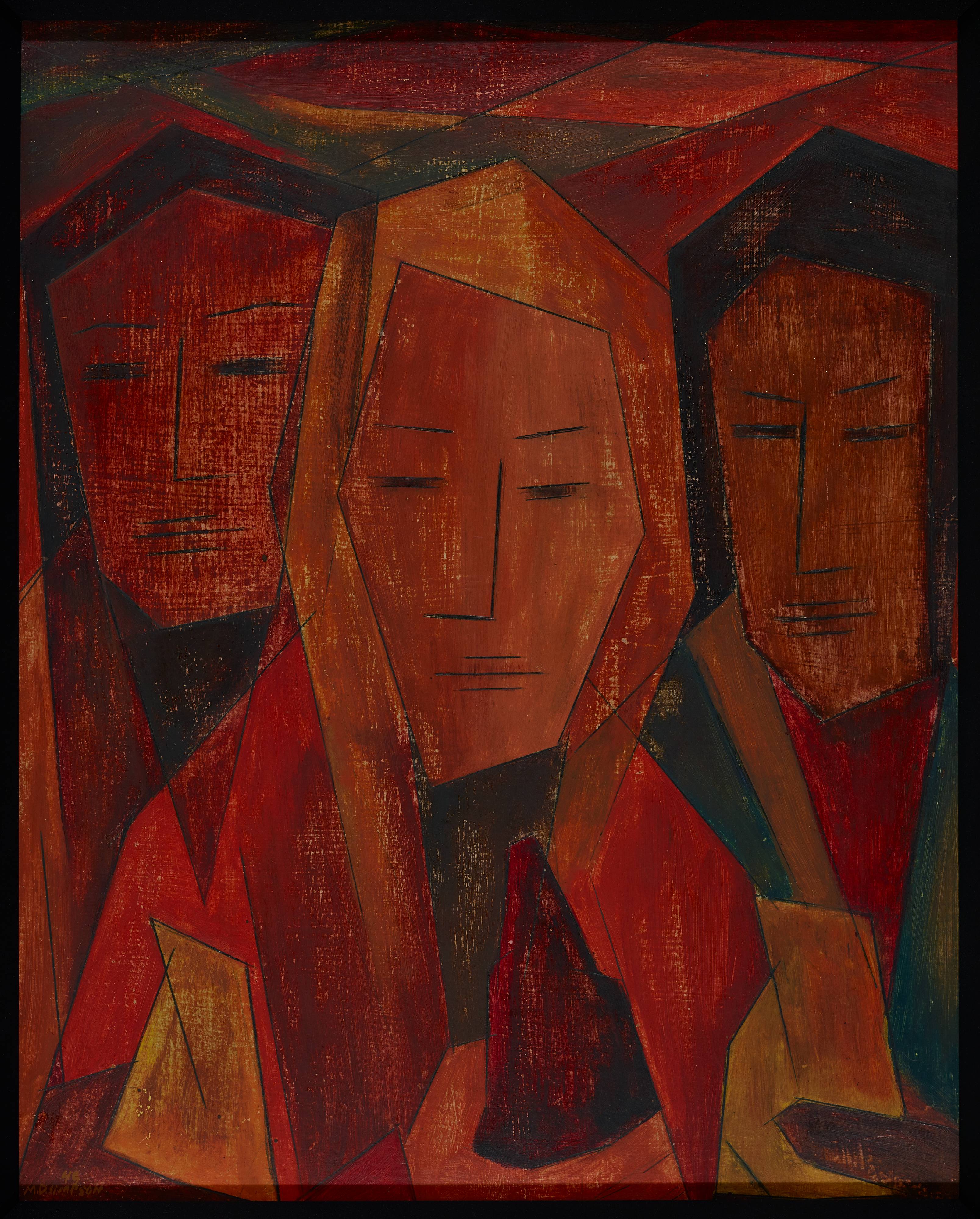 Merton Simpson, Untitled (Three Women), 1949 · SFMOMA