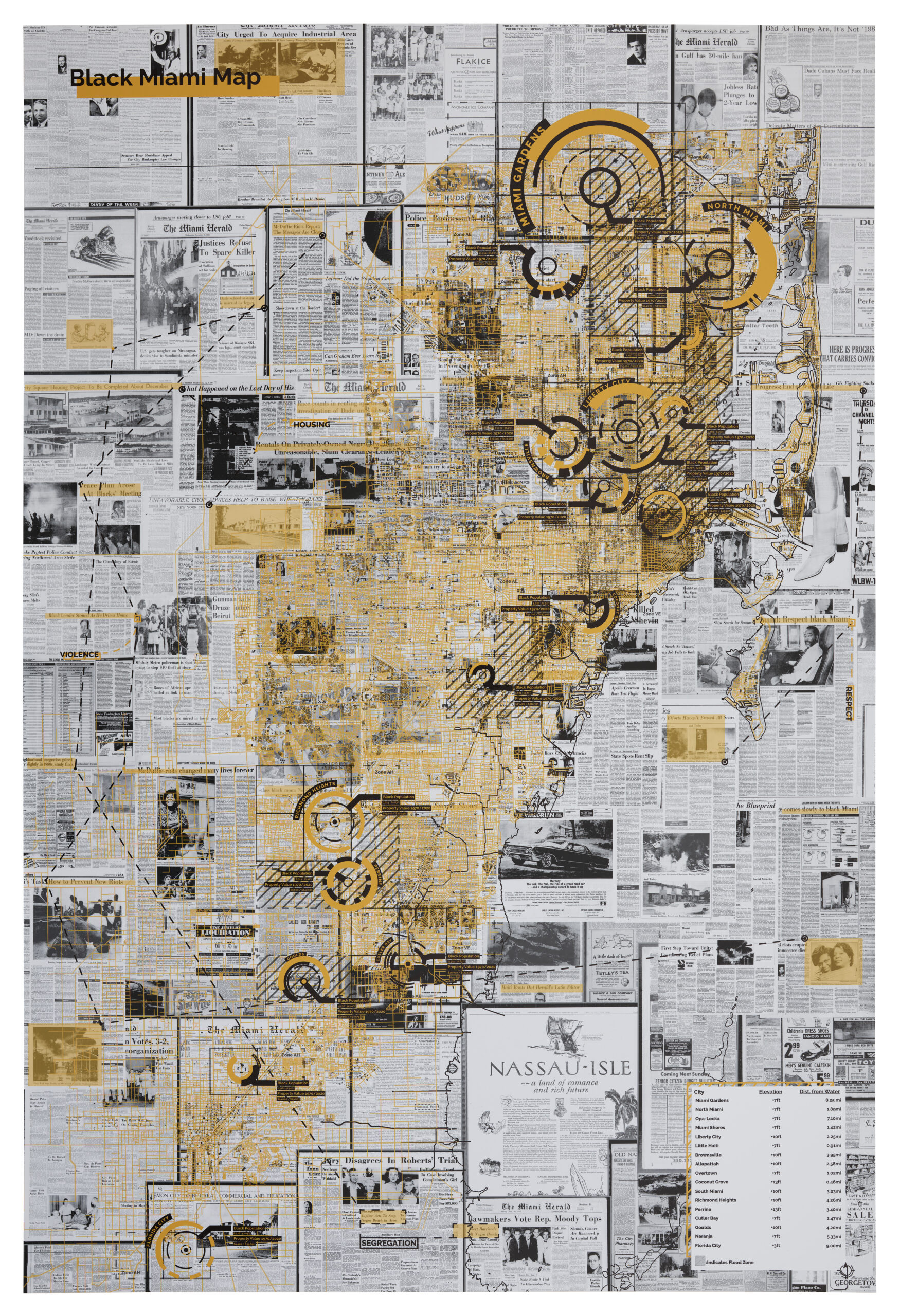 Germane D. Barnes, Black Miami Map, 2020 · SFMOMA