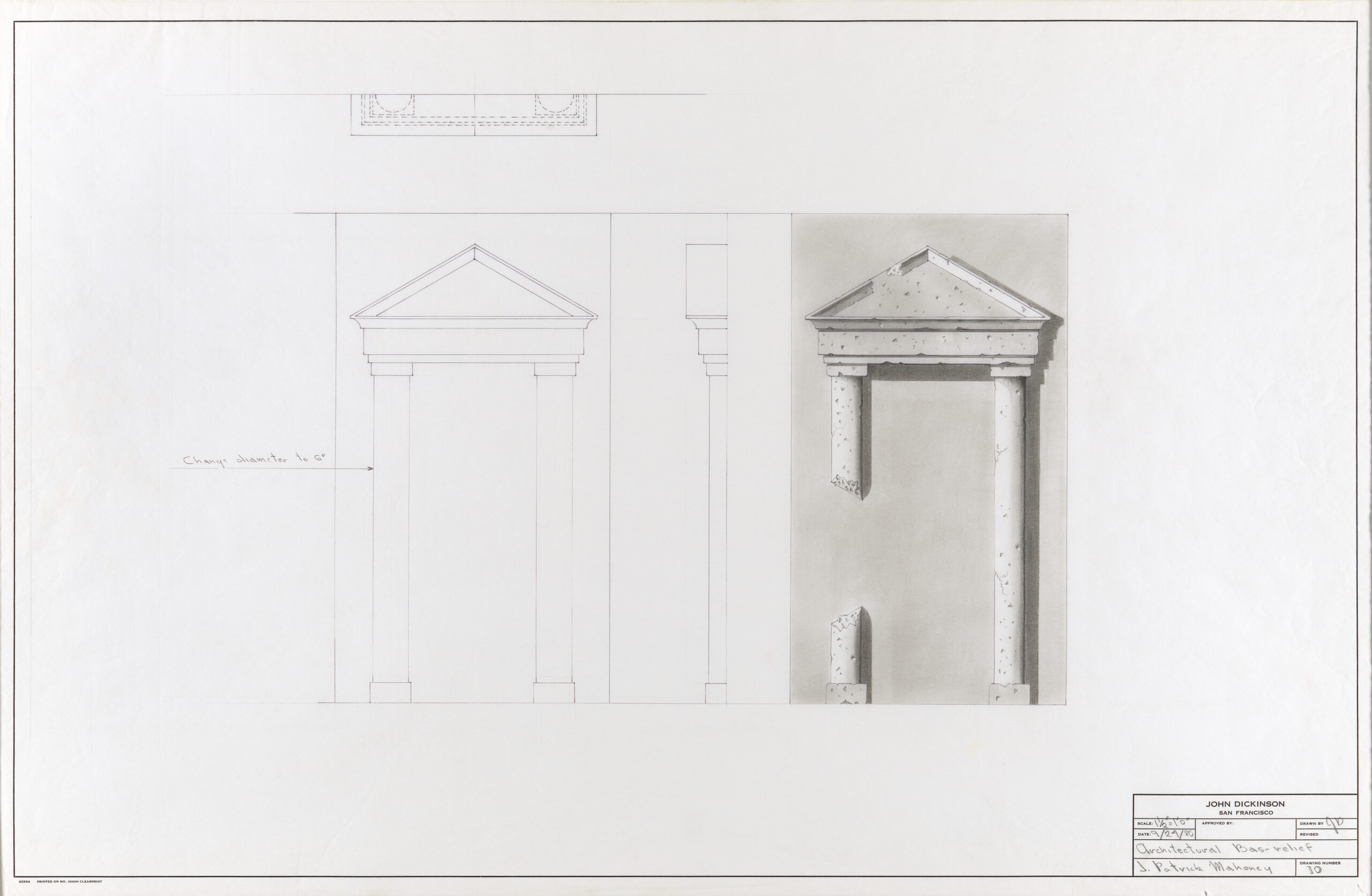 John Dickinson, Architectural bas-relief for J. Patrick Mahoney, 1980 ...
